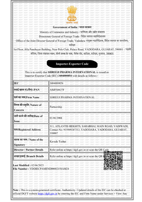 Shreeji Pharma International